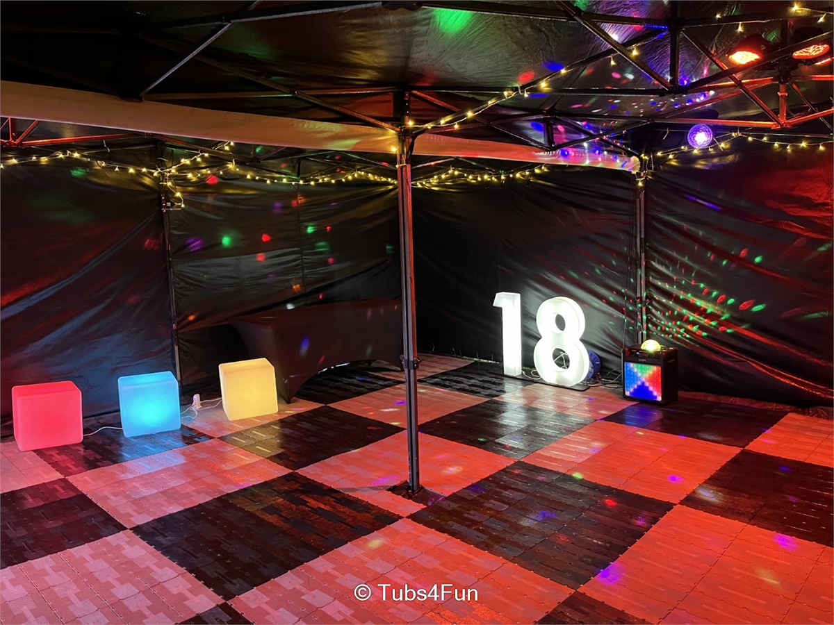 Disco Party Tent EXTRA LARGE (6m x 6m) includes Overnight Hire