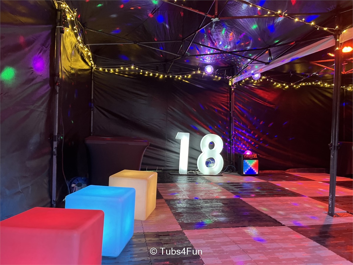 Disco Party Tent EXTRA LARGE (6m x 6m) includes Overnight Hire